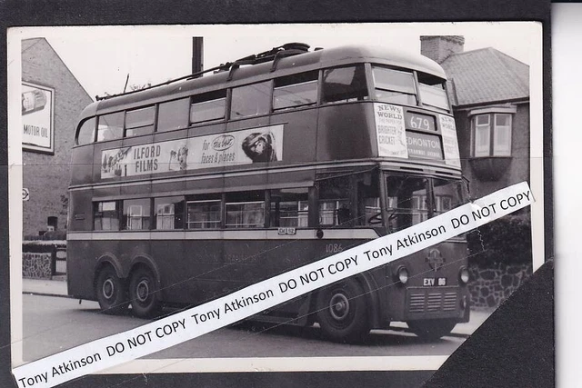 LONDON TRANSPORT - K1 Type Trolley Bus - No. 1086 @ Tramway Ave - Photo ...