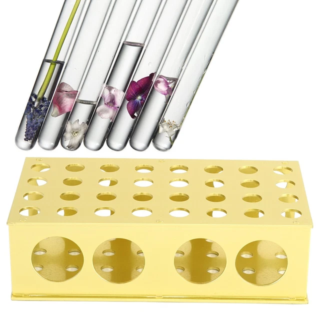 TEST TUBE RACK Multiple Holes Stainless Steel Tubing Stand Holder ...