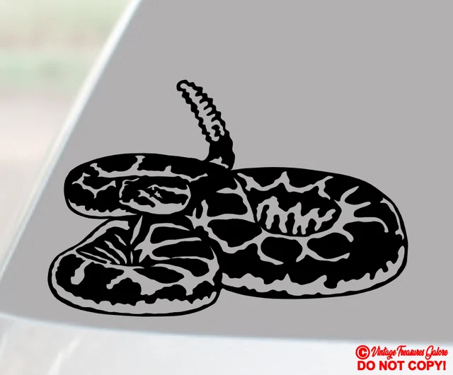 RATTLESNAKE VINYL DECAL Sticker Car Window Wall Bumper SNAKE REPTILE ...
