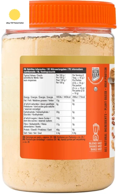 PEANUT BUTTER POWDER - 87% Less Fat, High Protein, Gluten Free Natural ...