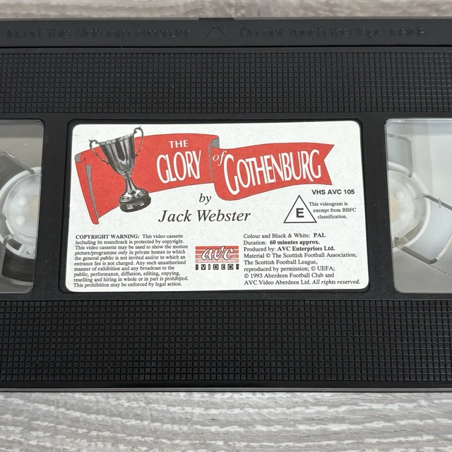 THE GLORY OF Gothenburg Aberdeen FC VHS Tape Football European Cup 1983 ...