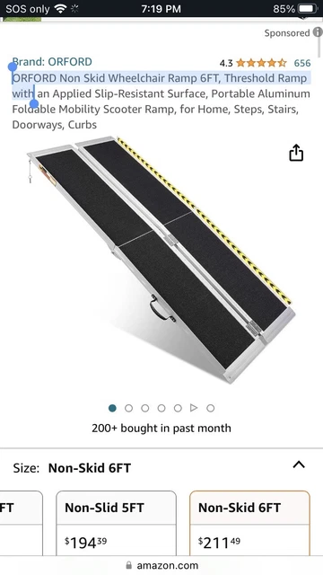 ORFORD NON SKID Wheelchair Ramp 6FT, Threshold Ramp with an Applied ...