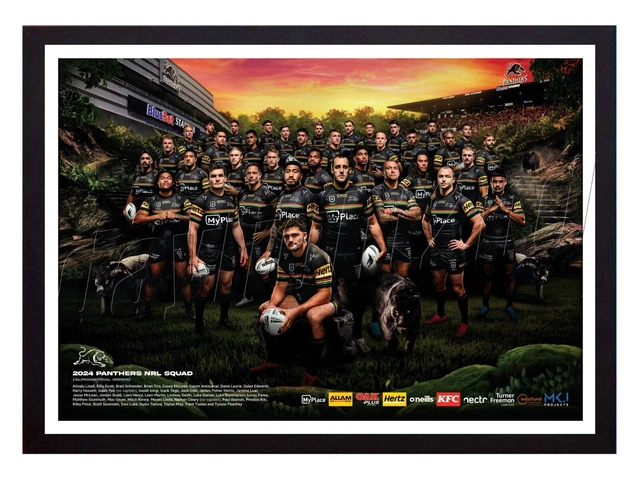 FRAMED 2024 PENRITH Panthers NRL Poster - 45cm x 32cm x 3cm EUR 55,14 ...