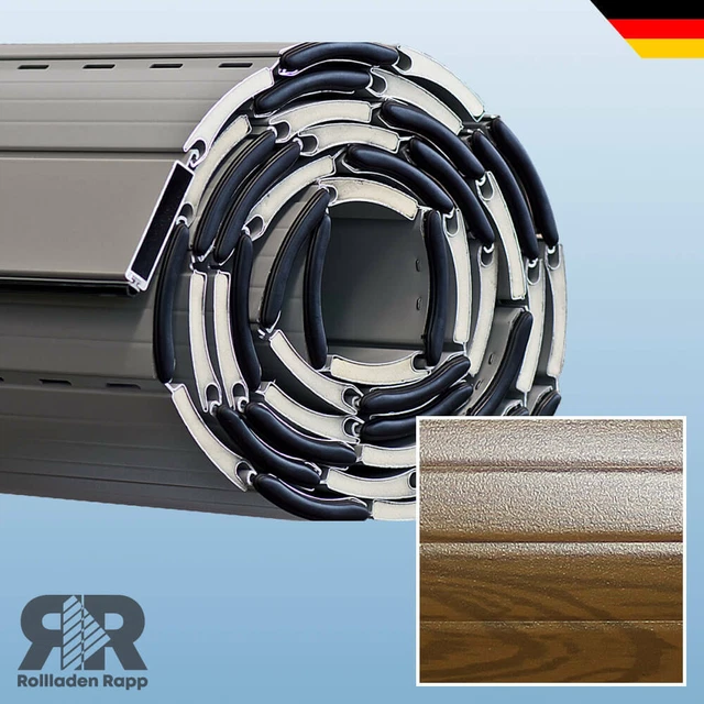 ALU ROLLADEN PANZER Behang Rollladen A55G Holz Dunkel Rolladenbehang ...