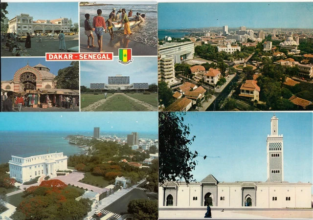 LOT DE 4 cartes postales postcards 10X15cm SENEGAL DAKAR AFRIQUE AFRICA ...