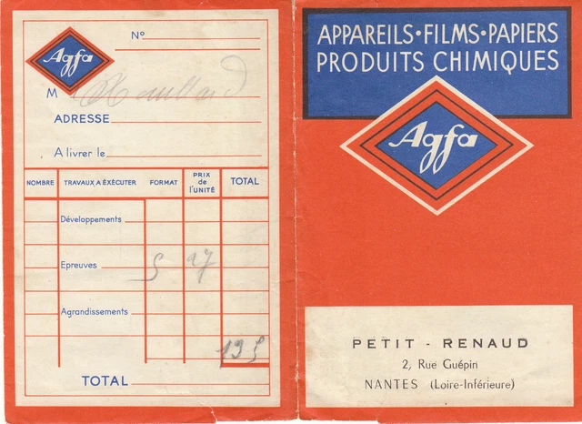POCHETTE PHOTOS ANCIENNE appareils films papiers Agfa 1950 EUR 5,50 ...