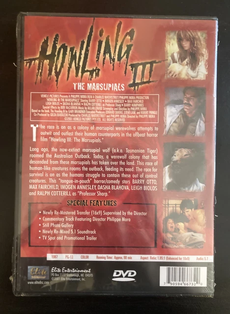 THE HOWLING III 3 The Marsupials DVD 1987 Totalmente Sellado Raro Culto ...