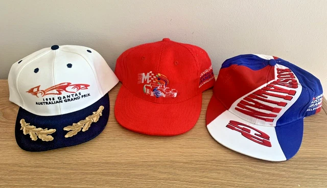 3 X VINTAGE Australian Formula 1 Grand Prix Hats / Caps - 1996, 97 & 98 ...