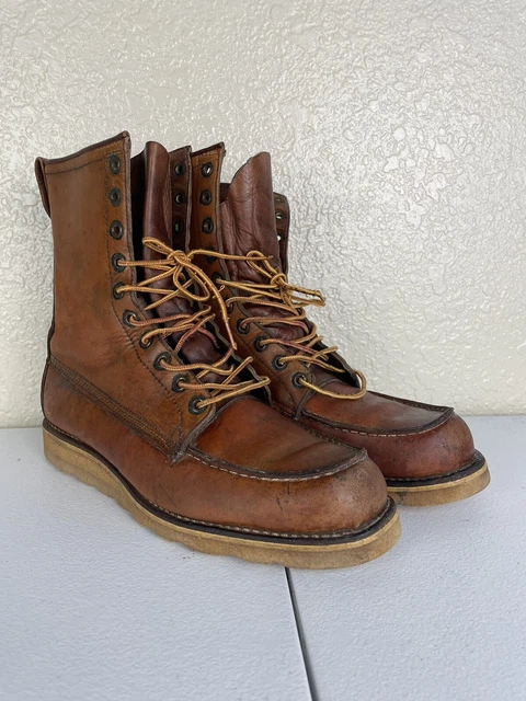 VINTAGE 60S RED WING Heritage 8-Inch Classic Moc Toe Leather Work Boots ...