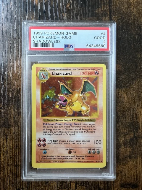 SHADOWLESS CHARIZARD 4/102 1999 Pokemon TCG Base Set Graded PSA 2 EUR 650,00 - PicClick DE