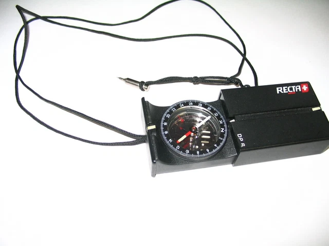 RECTA - KOMPASS DP6, 360 Grad Einteilung, schwarz, 6,7 x 4,5 x 2,2 ...