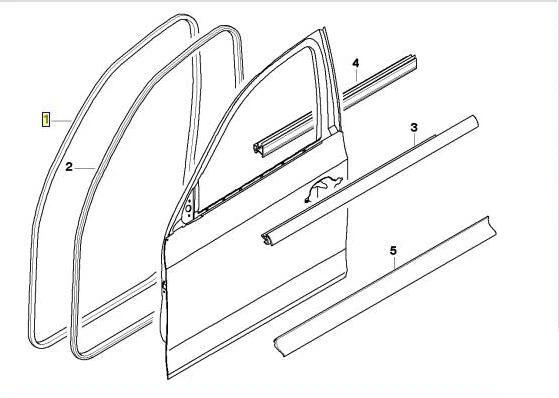 BMW GENUINE FRONT Door Edge Protection Weather Strip Seal E90/E91 ...