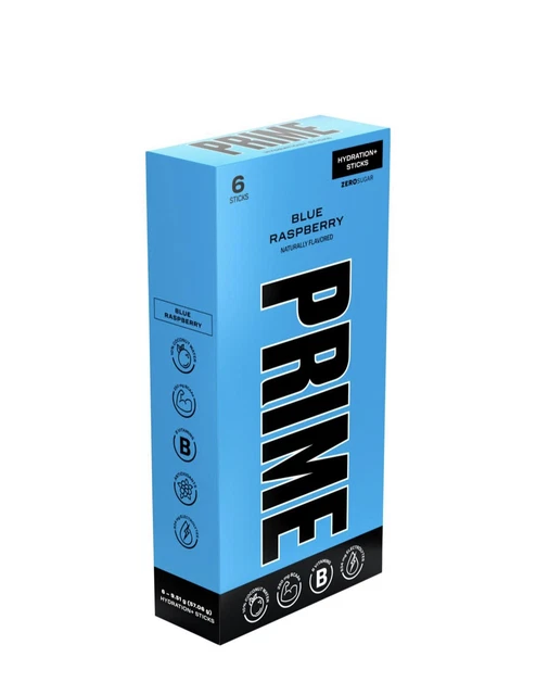 PRIME HYDRATION+ DRINK Sticks KSI Logan Paul BLUE RASPBERRY 6 Sachets ...