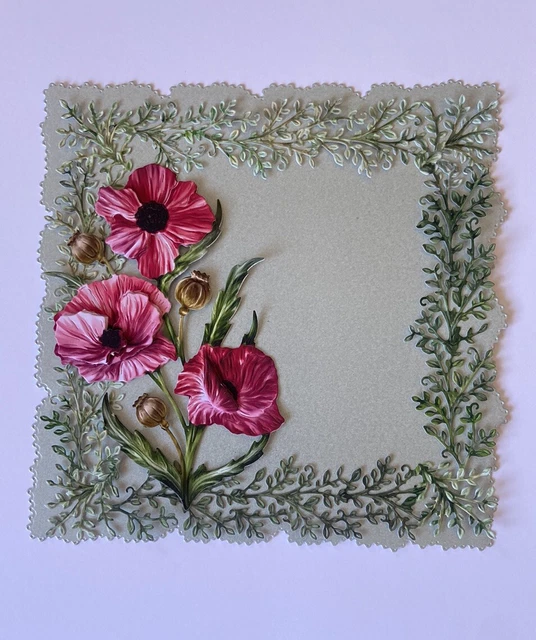 TATTERED LACE 3 Piece Frame With 3D Poppy Die Cut £3.60 - PicClick UK