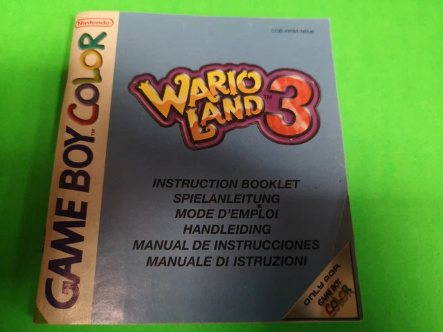 WARIO LAND 3 Gameboy Color Instruction Booklet Manual Only £16.99 - PicClick UK