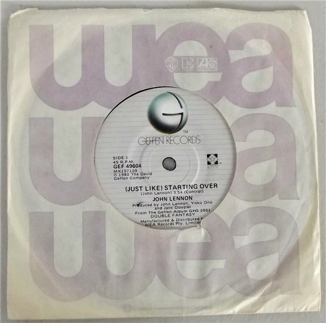 JOHN LENNON / (Just Like) Starting Over 1980 Geffen Records $6.95 ...