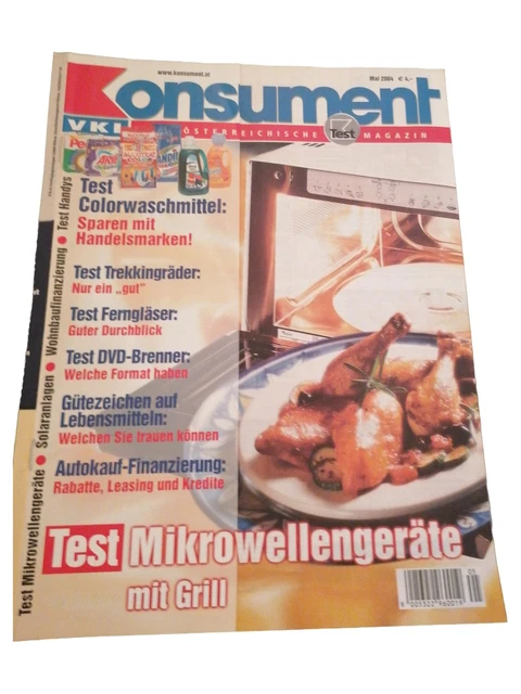 KONSUMENT MAGAZINE TEST Micro-ondes Grill VKI Mai 2004 EUR 5,95 ...