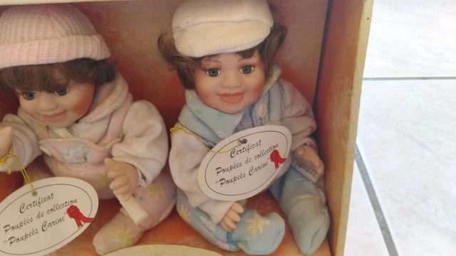 POUPÉES EN PORCELAINE Vintage «Pierrette Et Pierre Collection Carine ...