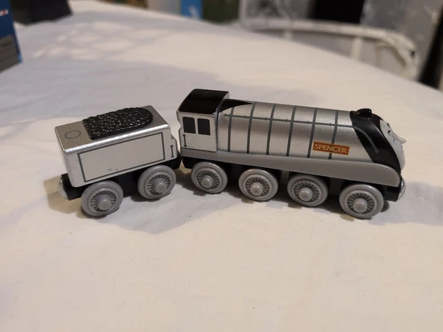 THOMAS THE TANK Engine & Friends WOODEN WOOD SILVER SPENCER & TENDER ...