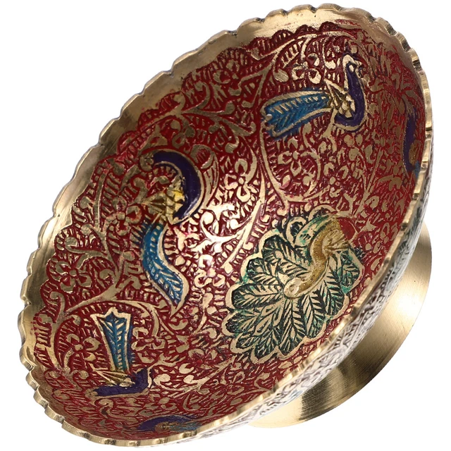 PURE COPPER BUDDHA Plate Footed Fruit Ritual Offering Bowl Worship £10. ...