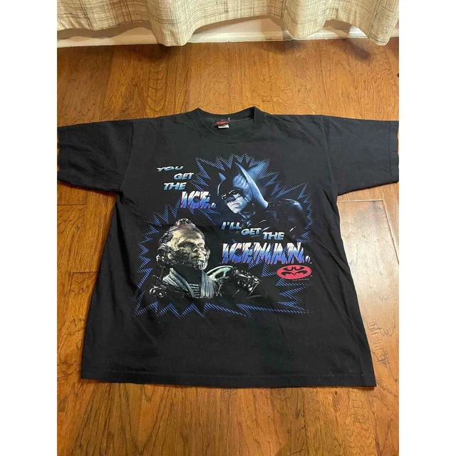 VINTAGE 1997 MR. Freeze Iceman Batman and Robin Movie Promo T-Shirt DC ...