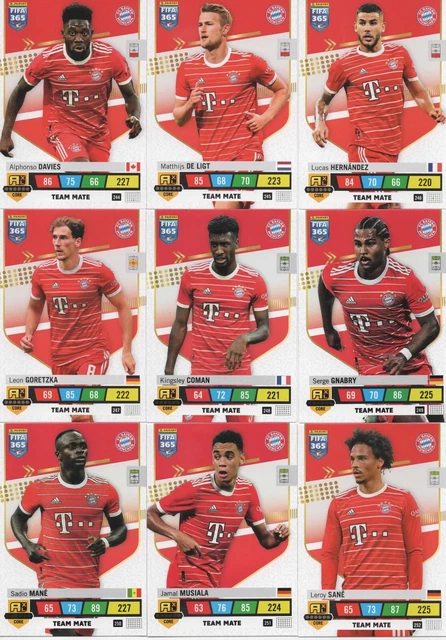 PANINI FIFA 365 Adrenalyn XL 2023 9 Team Mate Cards of Bayern Munich £0 ...