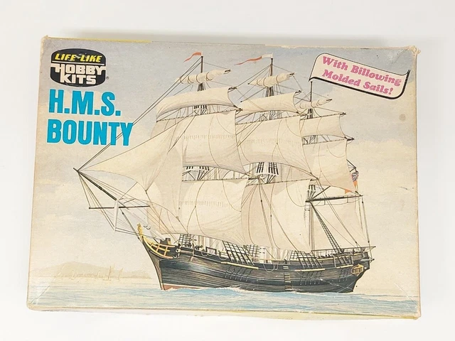 VINTAGE LIFE-LIKE HOBBY Kits H.M.S. Bounty Model Ship Kit B250-150 $19. ...