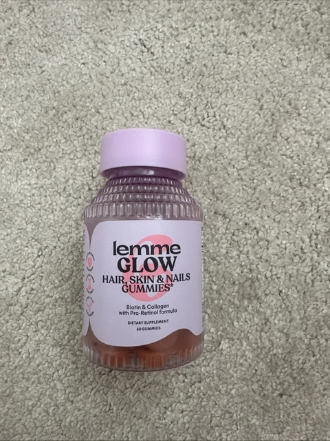 LEMME GLOW - Hair, Skin & Nails Gummies. 60 Count. Peach Flavour £37.08 ...