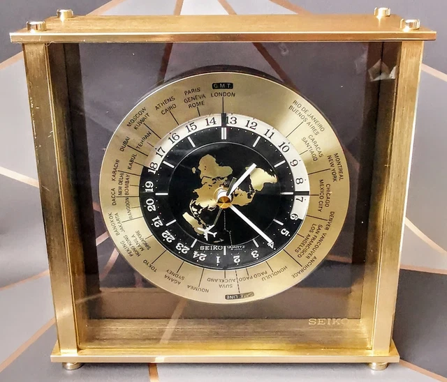 VINTAGE SEIKO GMT World Time Quartz Clock Qqz885A, Immaculate Near Mint ...