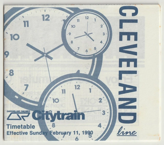 VINTAGE 1990 CLEVELAND Brisbane City Line Qld Railways Paper Train ...