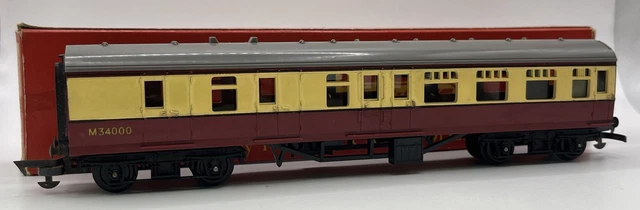 VINTAGE TRIANG R28 Gauge Brake 3rd Coach M34000 Crimson Cream Model ...