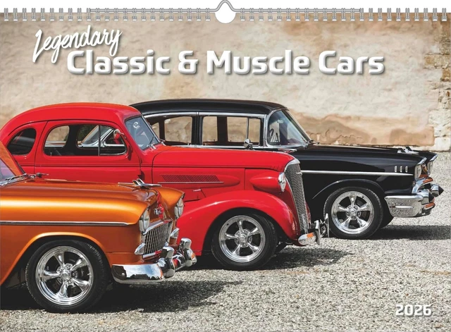 CALENDARI CALENDARIO LEGENDARY Classic & Muscle Cars 2026 EUR 18,12 ...