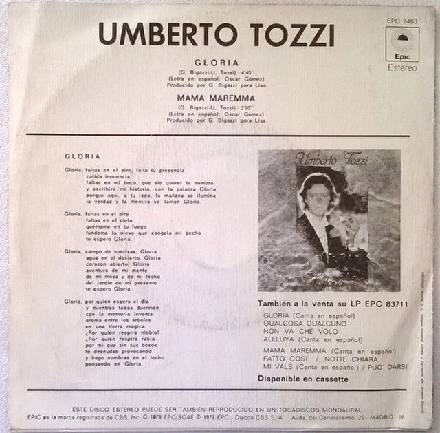 GLORIA | UMBERTO Tozzi | Bon état EUR 6,10 - PicClick FR