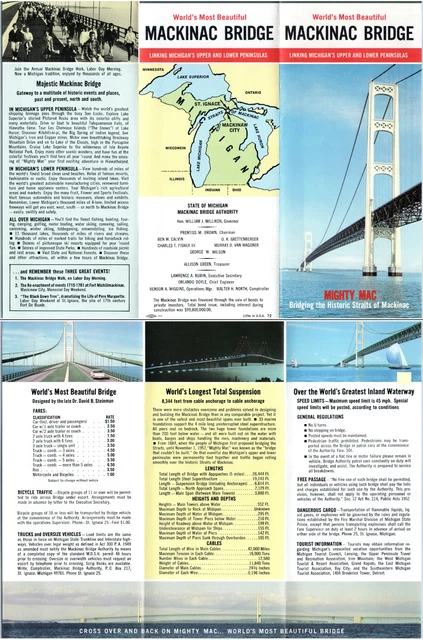 1970S MICHIGAN MACKINAC Bridge Authority Mighty Mac Advertising ...