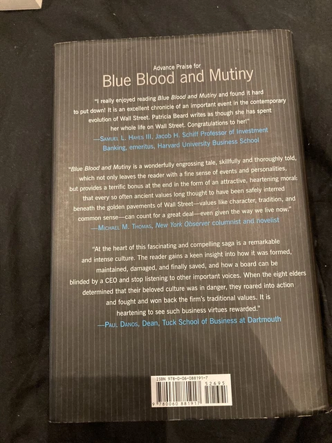 BLUE BLOOD AND Mutiny: The Fight for the Soul of Morgan Stanley by ...