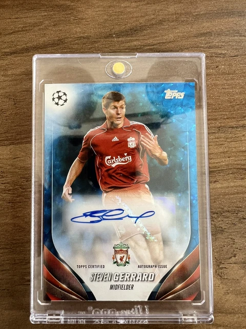 TOPPS COMPETIZIONI UEFA per club Steven Gerrard Auto ghiaccio blu #99 ...