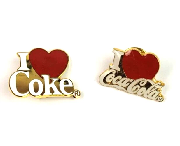 SET MIT 2 Coca-Cola Coke USA Pins Anstecknadel - rotes Herz - I Love ...