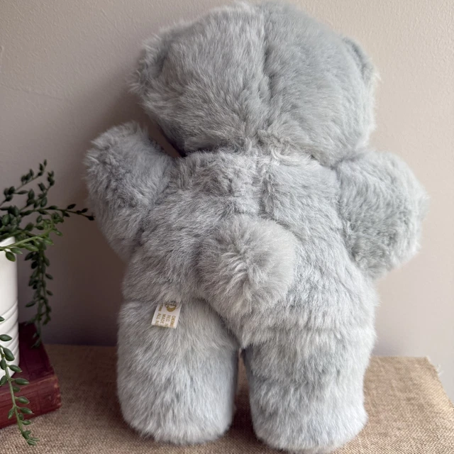 VINTAGE GREY TEDDY Bear Plush Soft Toy Made in Taiwan 1980s 1990s £7.59 ...