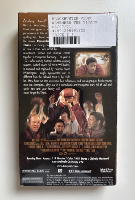 REMEMBER THE TITANS VHS VCR VIDEO MOVIE CASSETTE TAPE BRAND NEW SEALED ...