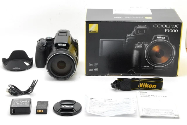 [MINT W/BOX] NIKON COOLPIX P1000 16.0MP Digital Camera Black Wide Angle ...