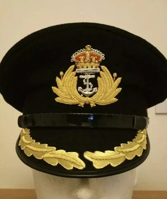 BRITISH ROYAL NAVY Captain Commander Officers Peaked Cap Hat King Crown ...