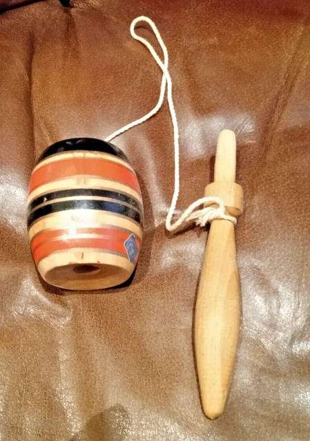 VINTAGE MEXICAN WOODEN Balero Stick And Ball On A String Toy Game £9.99 ...
