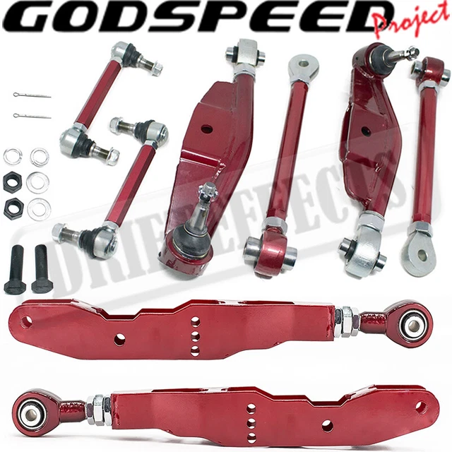 ADJUSTABLE FRONT+REAR LOWER Control Arms High Angle Tension Kit For ...