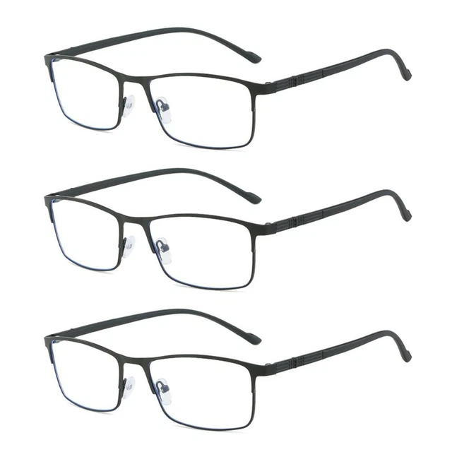 FRAME SQUARE METAL Blue Light Blocking Vision Care Myopia Glasses ...