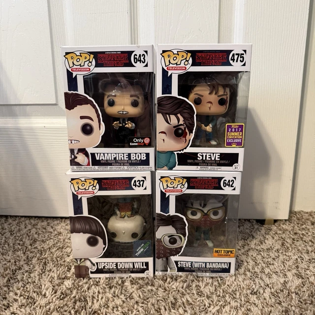 FUNKO POP STRANGER Things Lot - Steve With Bat, Vampire Bob, Upside ...