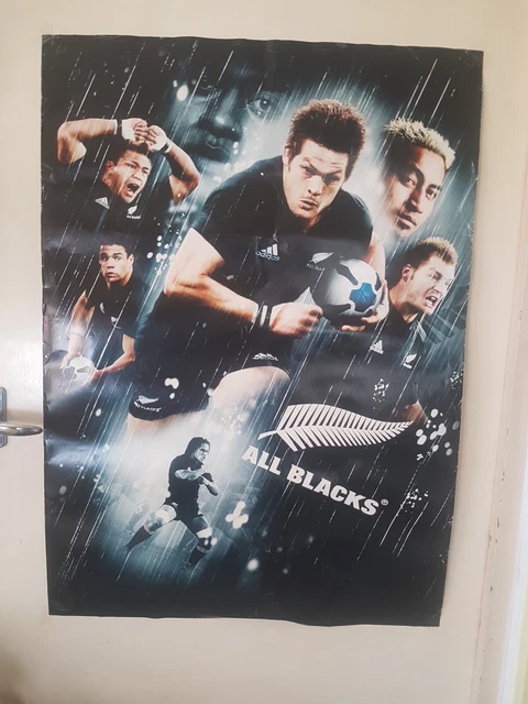 RARE VINTAGE COLLECTABLE ADIDAS COLOURFUL ALL BLACKS POSTER 84cm x 60cm ...