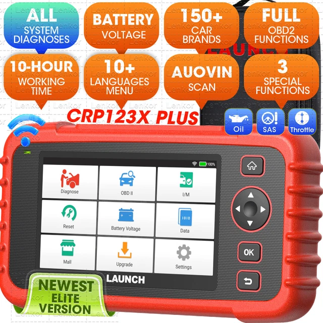 2024 LAUNCH X431 CRP123X Plus OBD2 Dispositivo Diagnostico Tutte le Centraline + 3 Funzioni EUR ...