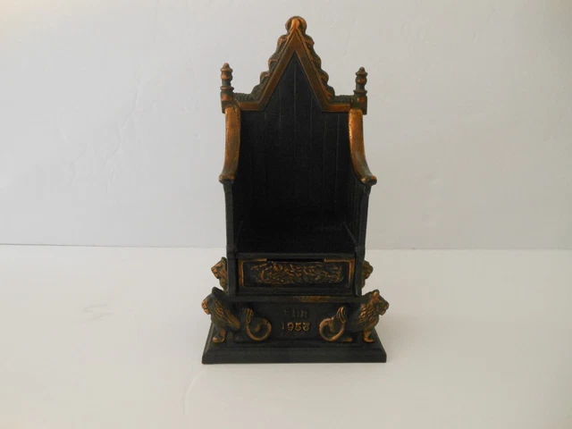 1953 HRH CAST Bronze Iron Harper Queen Elizabeth Ii Coronation Throne ...