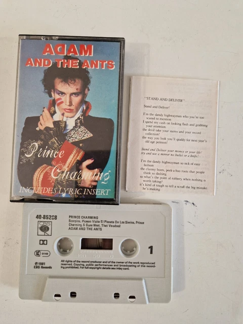 ADAM AND THE Ants Prince Charming album Cassette Tape cbs Inc lyrics insert £12.50 - PicClick UK