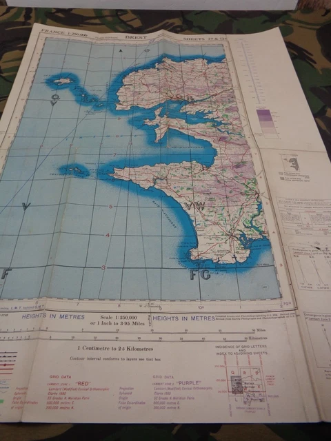 WW2 RAF / British Army map of FRANCE entitled "BREST" (+ QUIMPER etc) £27.99 - PicClick UK